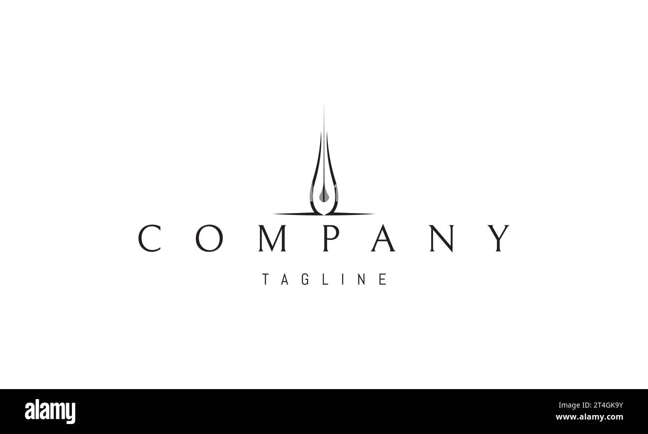 A vector logo with an abstract image of a drop dripping into a tall ...