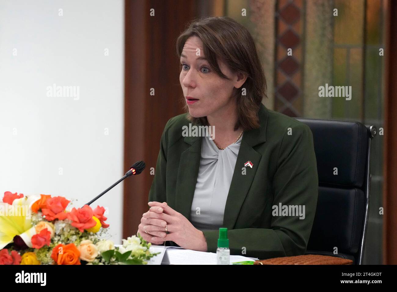 Netherland's Foreign Minister Hanke Bruins Slot talks during the ...