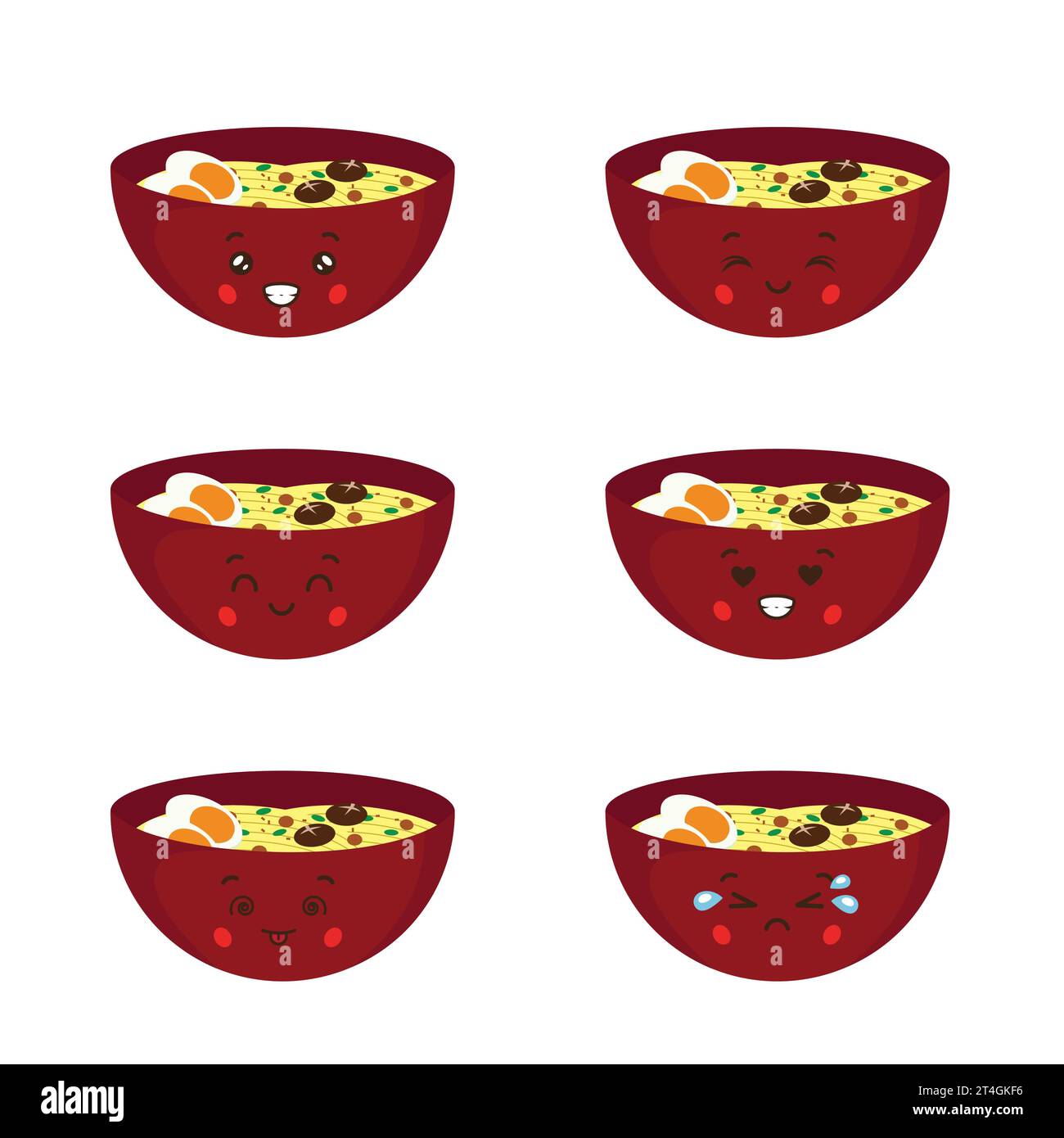 Cute Ramen Noodle With Expression Royalty Free Vector Image Stock Vector Image And Art Alamy