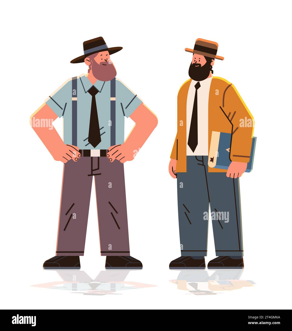 jewish men couple in traditional clothes israel people standing ...