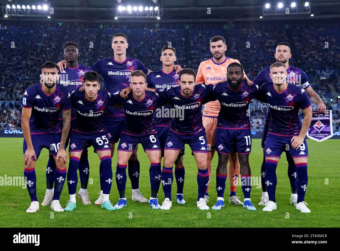 Rome, Italy. 30th Oct, 2023. ACF Fiorentina line up during the Serie A ...