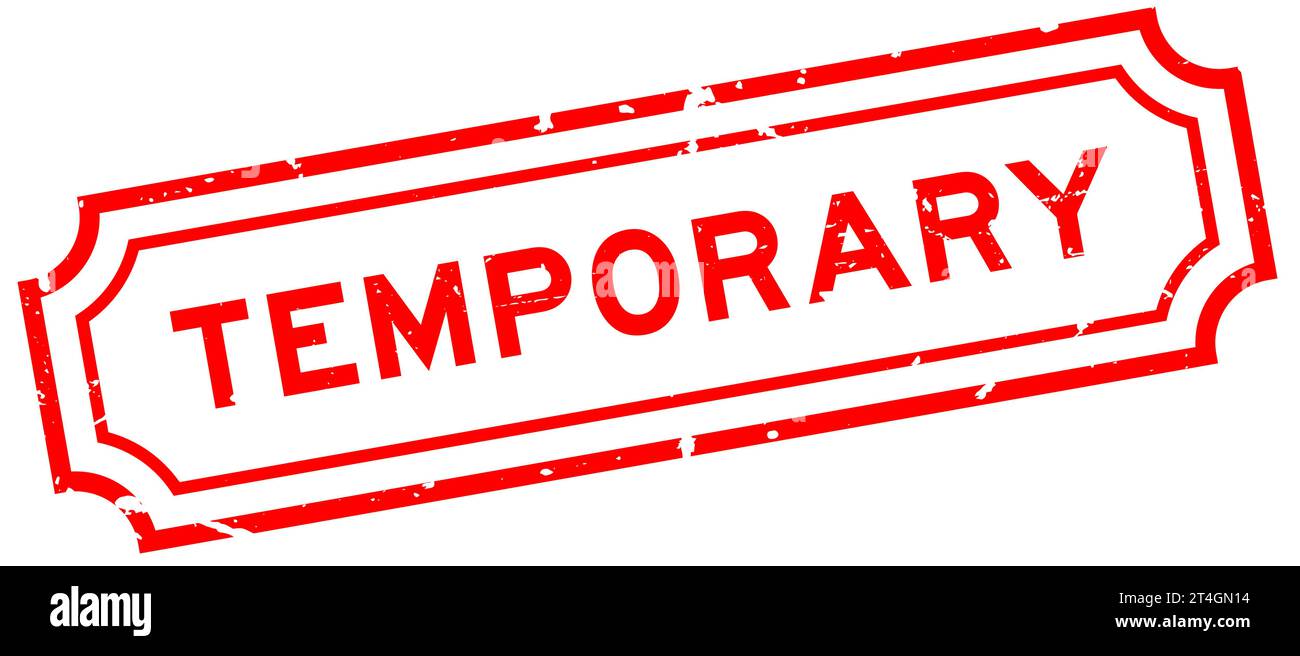 Grunge red temporary word square rubber stamp on white background Stock Vector Image & Art - Alamy