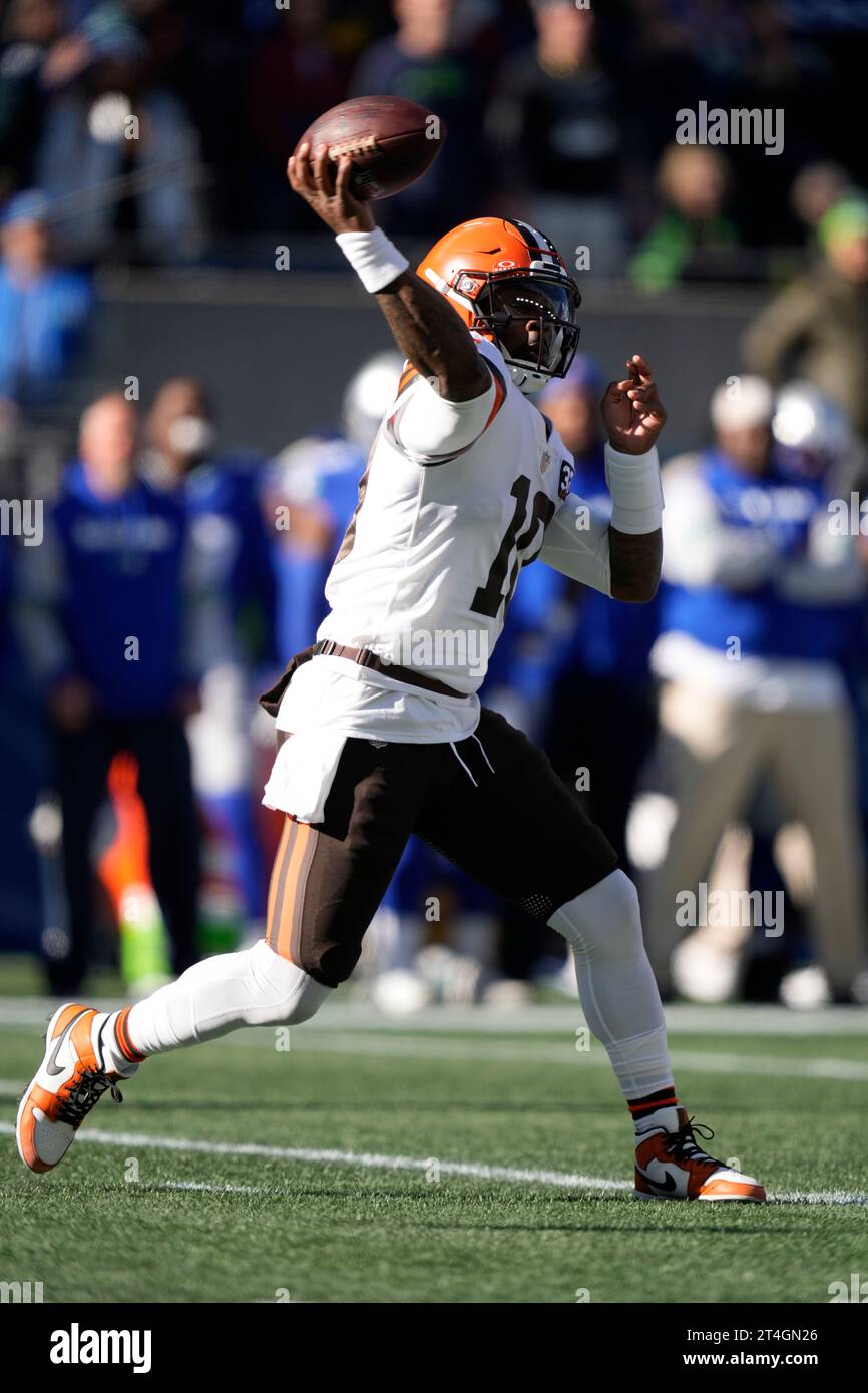Cleveland Browns quarterback PJ Walker (10) passes the ball during an ...