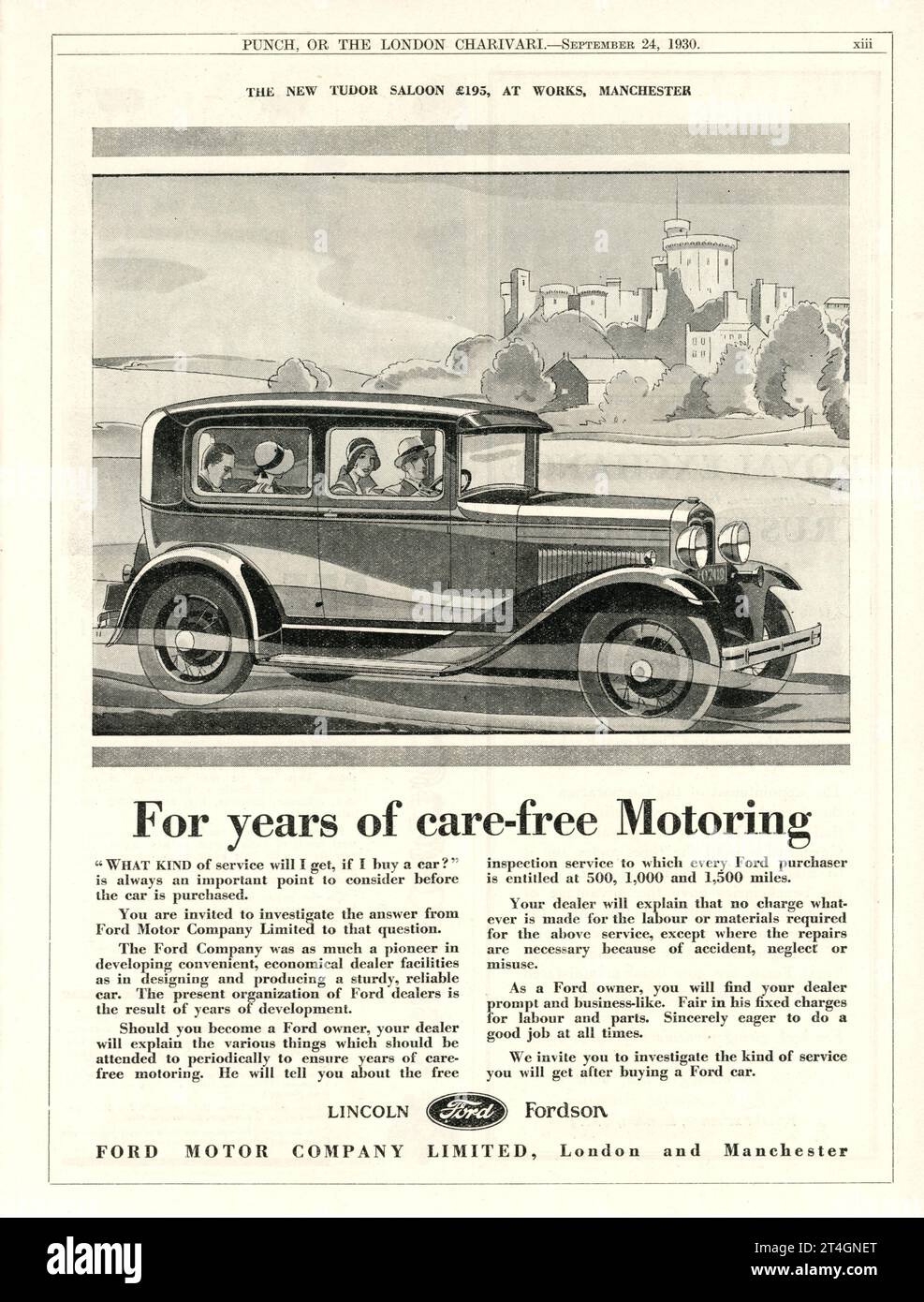 The NEW TUDOR SALOON FORD MOTOR CAR 1930 British Magazine Advertisement ...