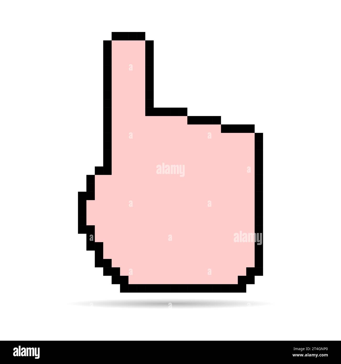 Mouse cursor pixel shadow icon, web click symbol, computer pointer ...