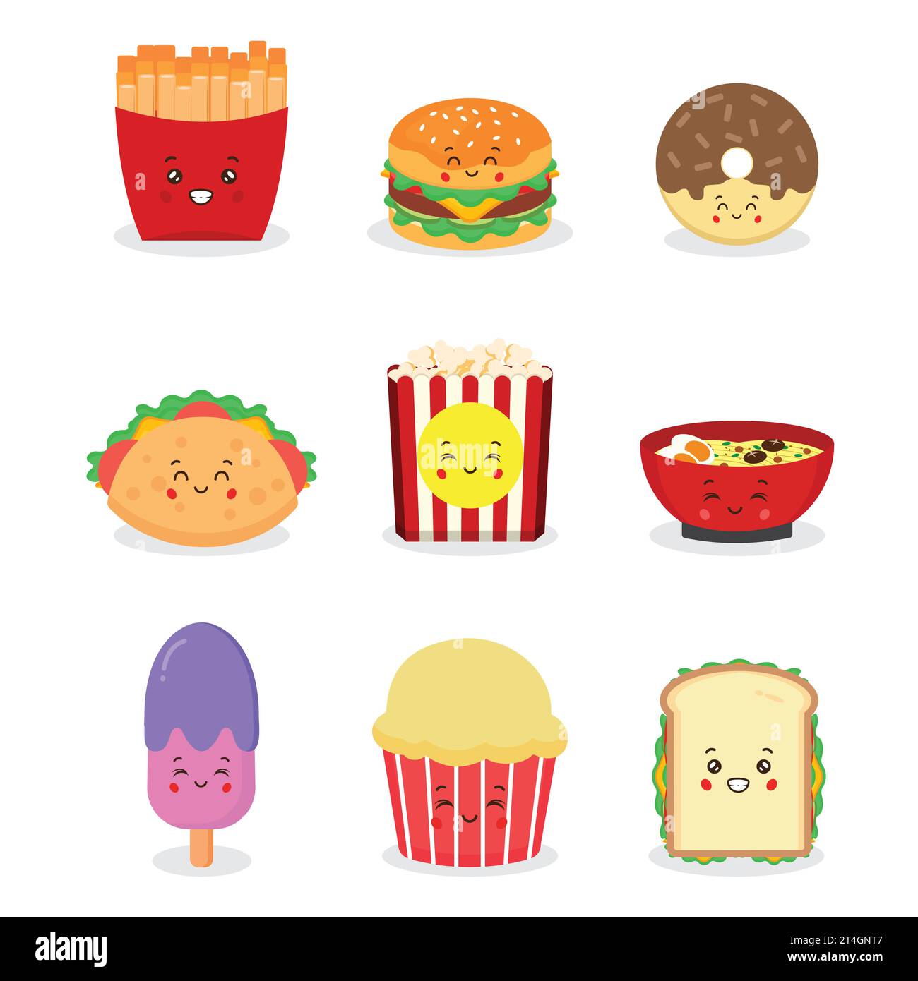 Kawaii food hamburger Cut Out Stock Images & Pictures - Alamy