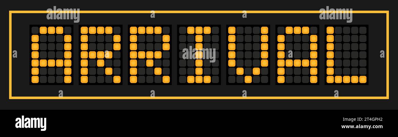 Orange color led banner in word arrival on black background Stock ...