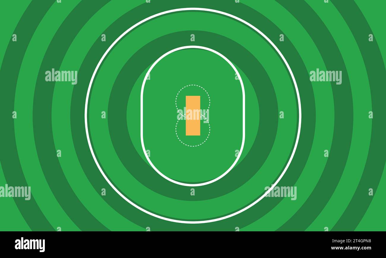 Top view cricket field with line and green grass Vector Image Stock ...