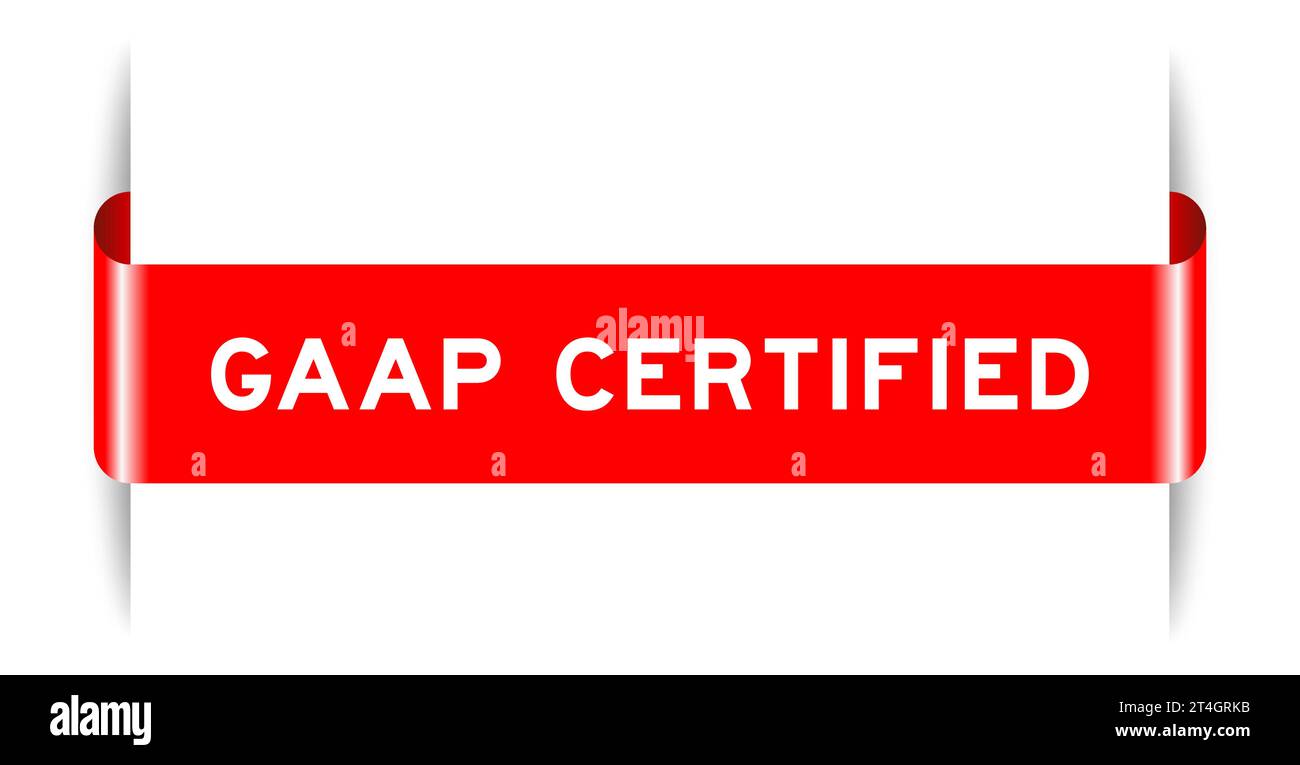 Red color inserted label banner with word GAAP (Abbreviation of ...