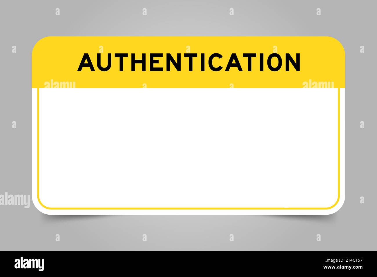 Label banner that have yellow headline with word authentication and ...