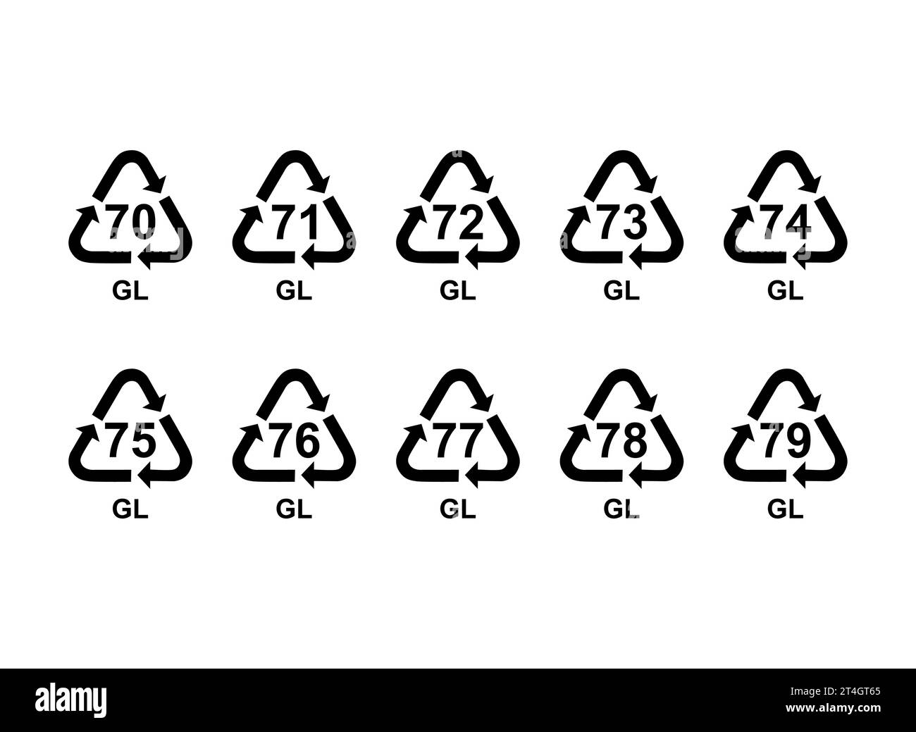 Set of Glass symbol, ecology recycling sign isolated on white ...