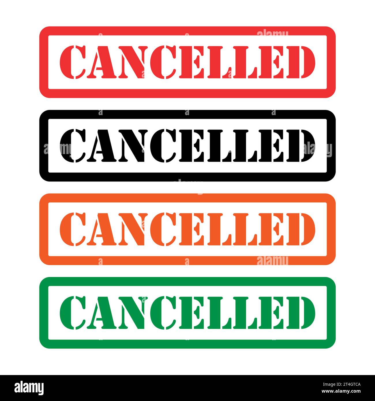 Set of Cancelled stamp symbol, label sticker sign button, text banner ...