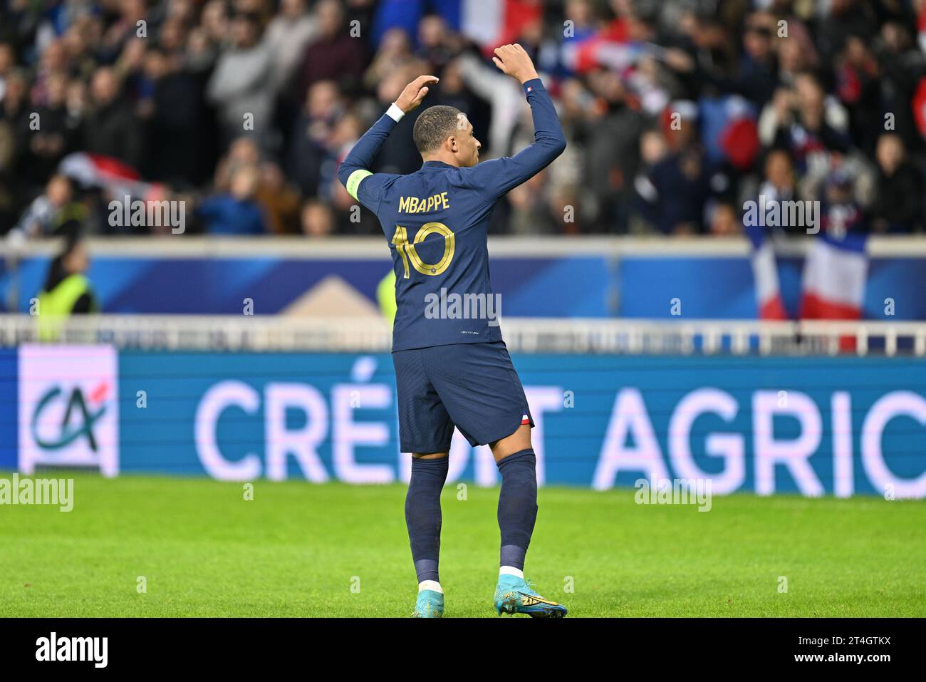 Kylian Mbappe (10) of France celebrating after scoring a goal during a ...