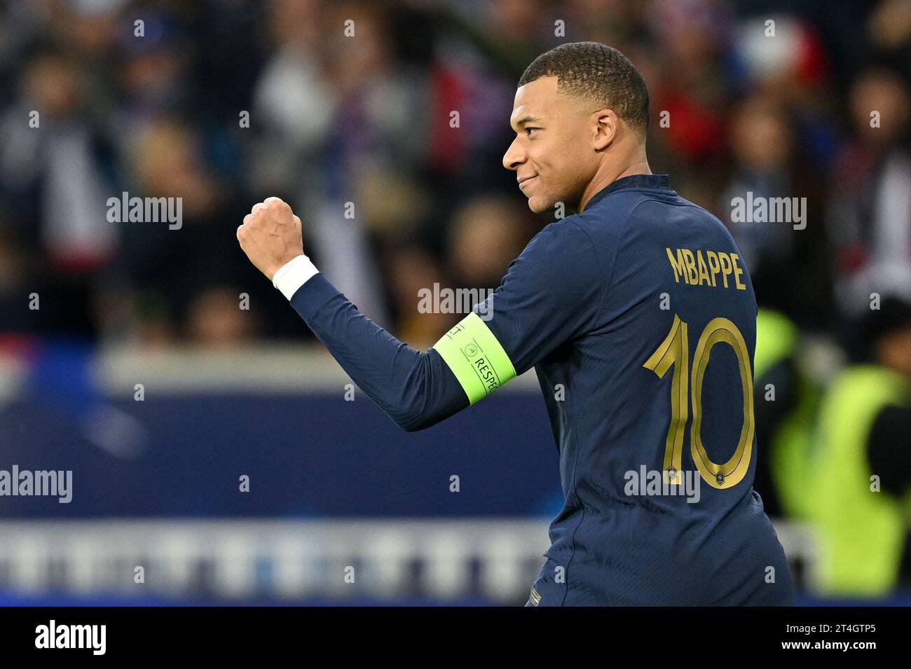 Kylian Mbappe (10) of France celebrating after scoring a goal during a ...