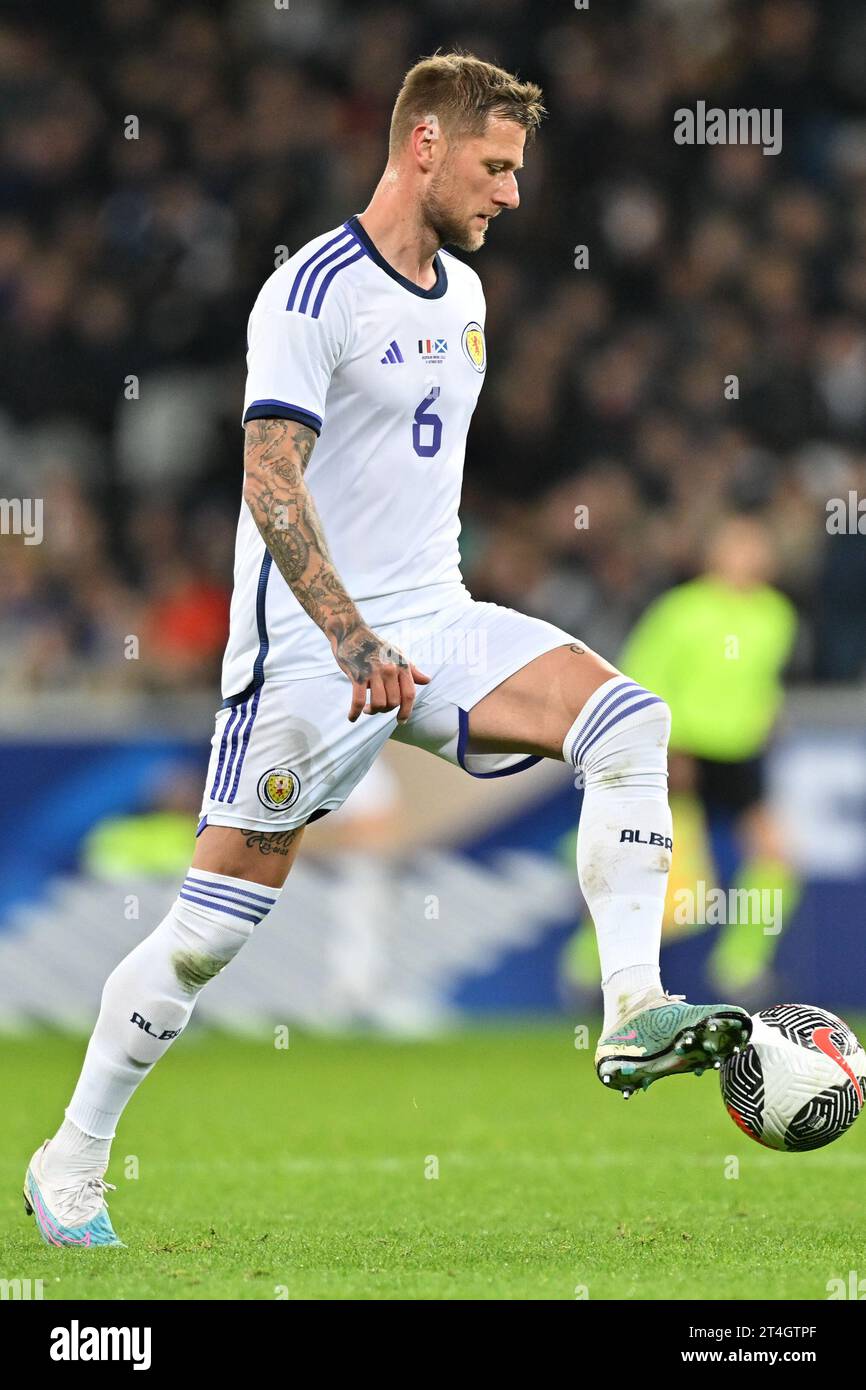 Liam Cooper (6) of Scotland pictured during a soccer game between the ...