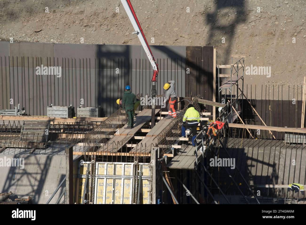 construction worker at a building site, employee in construction ...