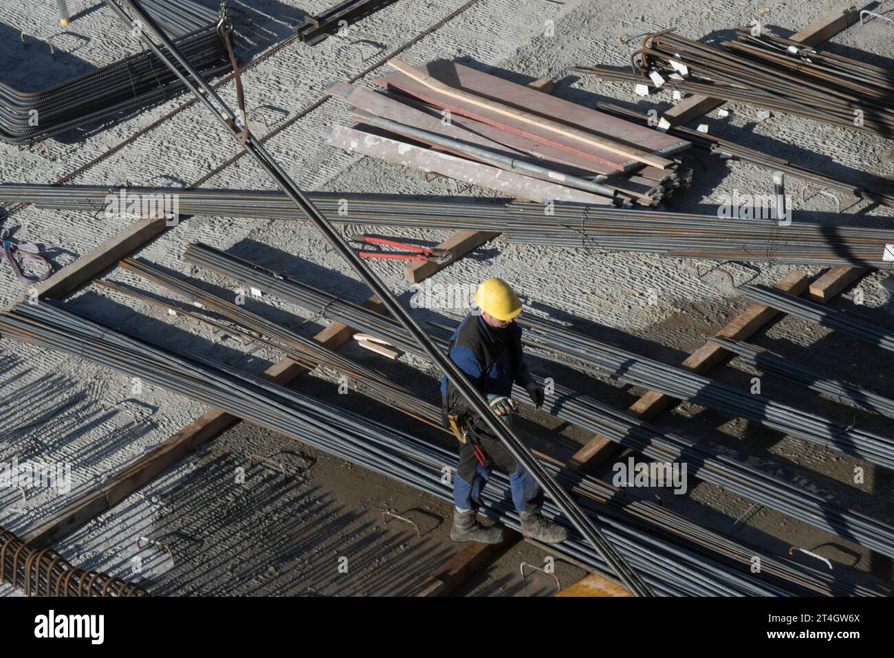 construction worker at a building site, employee in construction ...