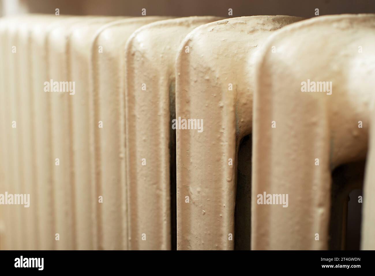 White hot water heater radiator closeup Stock Photo - Alamy