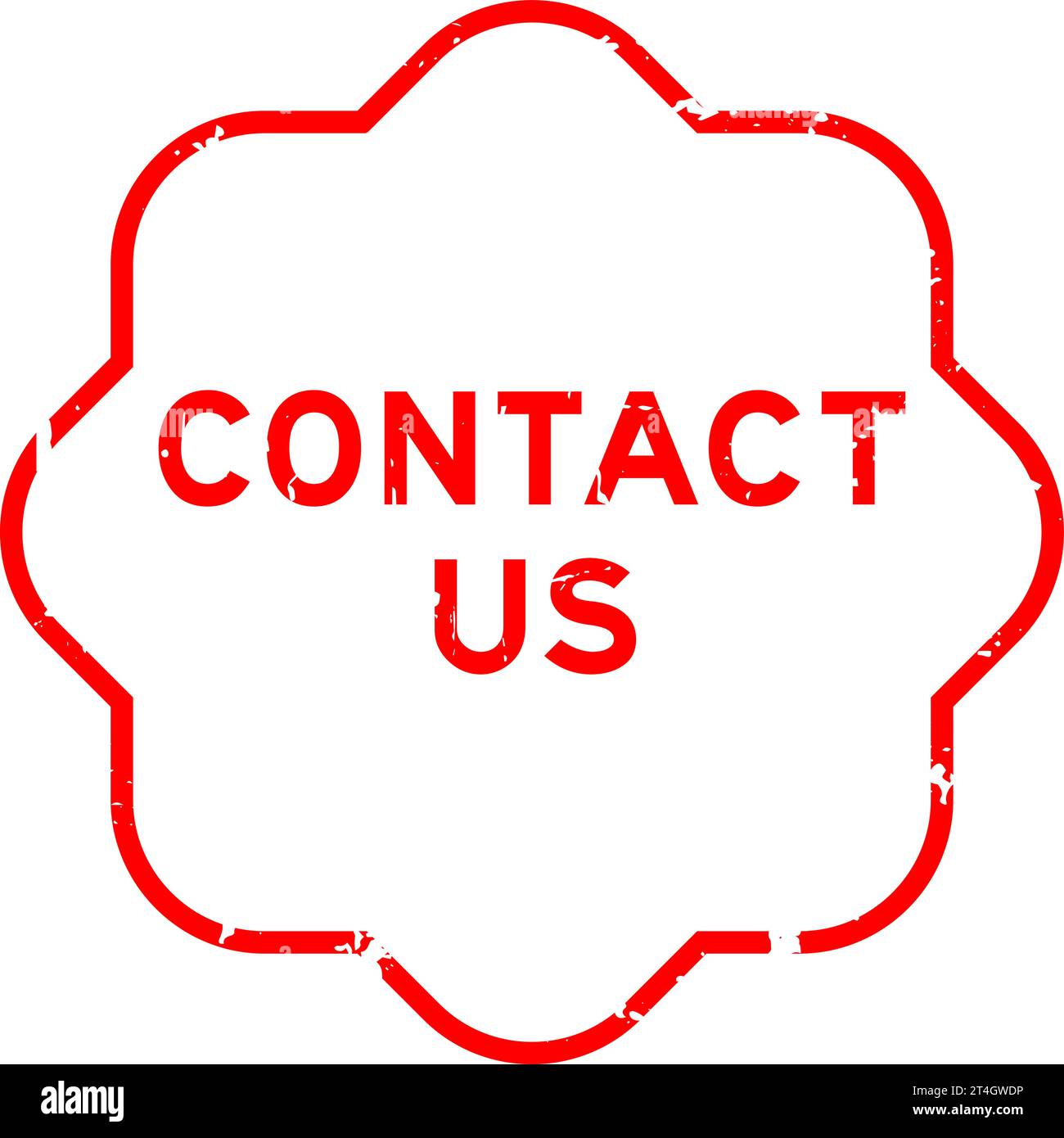 Grunge red contact us word rubber seal stamp on white background Stock ...