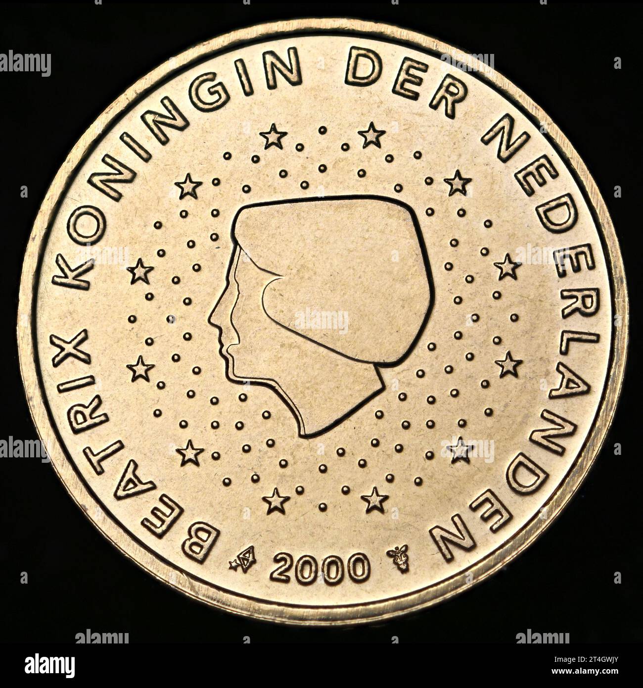 Netherlands 50c Euro coin - Queen Beatrix Stock Photo - Alamy