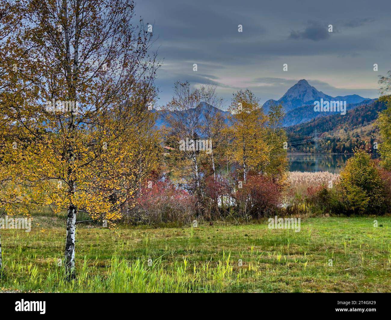 Weissensee, Germany. 30th Oct, 2023. Lake Weissensee surrounded by ...