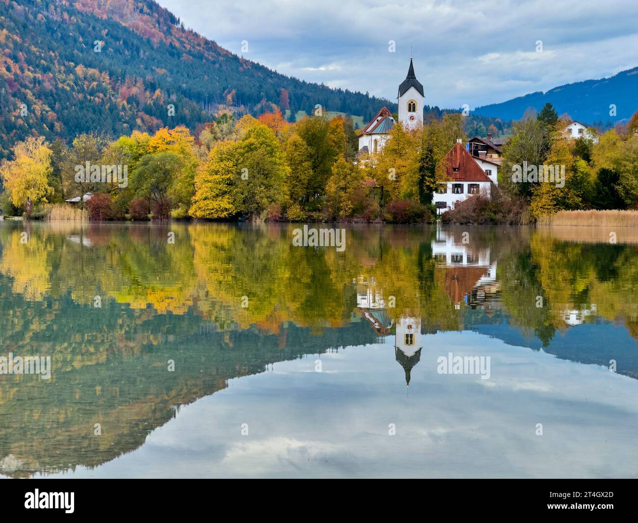 Weissensee, Germany. 30th Oct, 2023. Lake Weissensee surrounded by ...