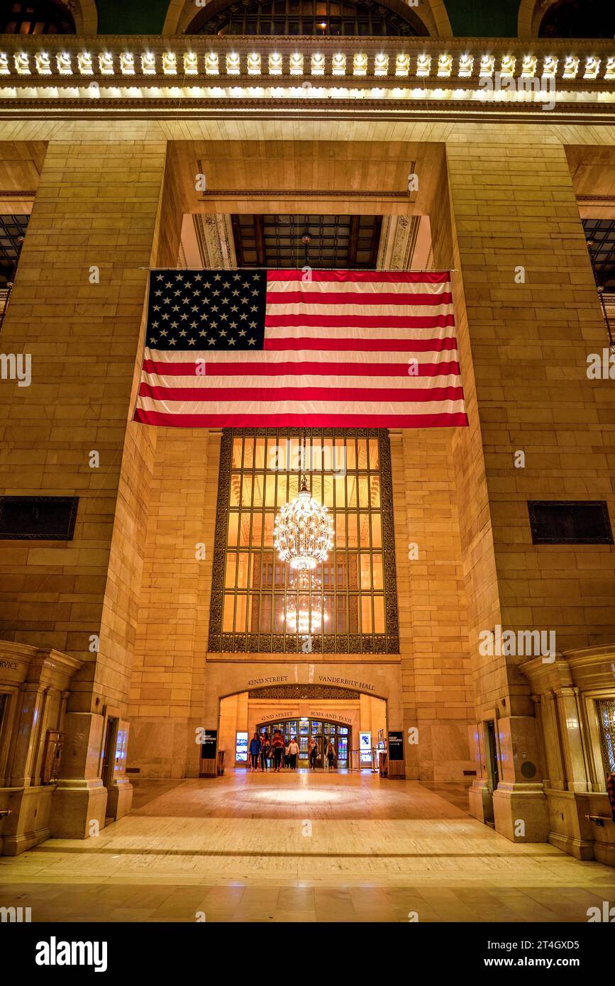 The American Flag in Grand Central Terminal Main Concourse - Manhattan ...