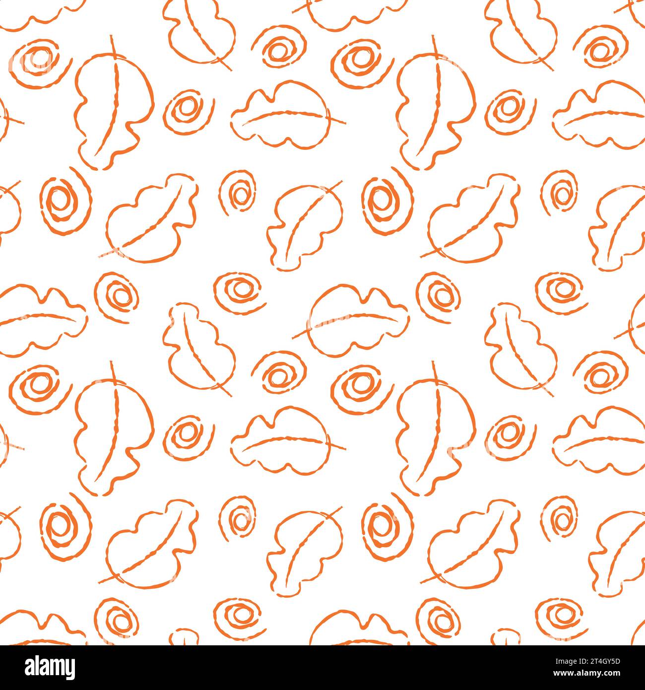 Autumn leaves pattern, orange leaves on transparent background, autumn ...