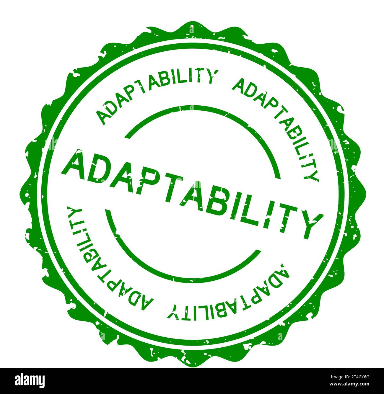 Grunge green adaptability word round rubber seal stamp on white background Stock Vector Image ...