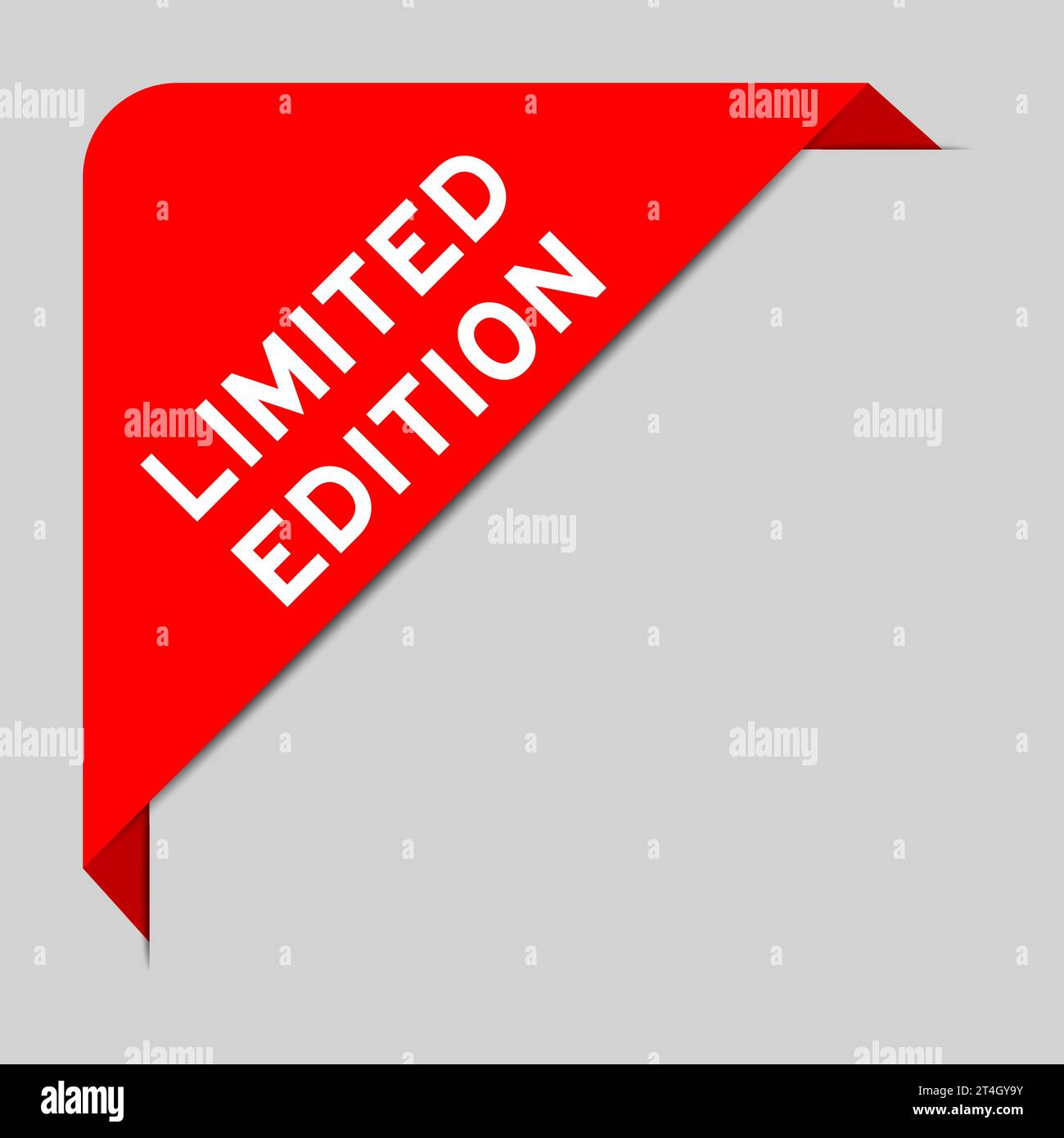 Red color of corner label banner with word limited edition on gray ...