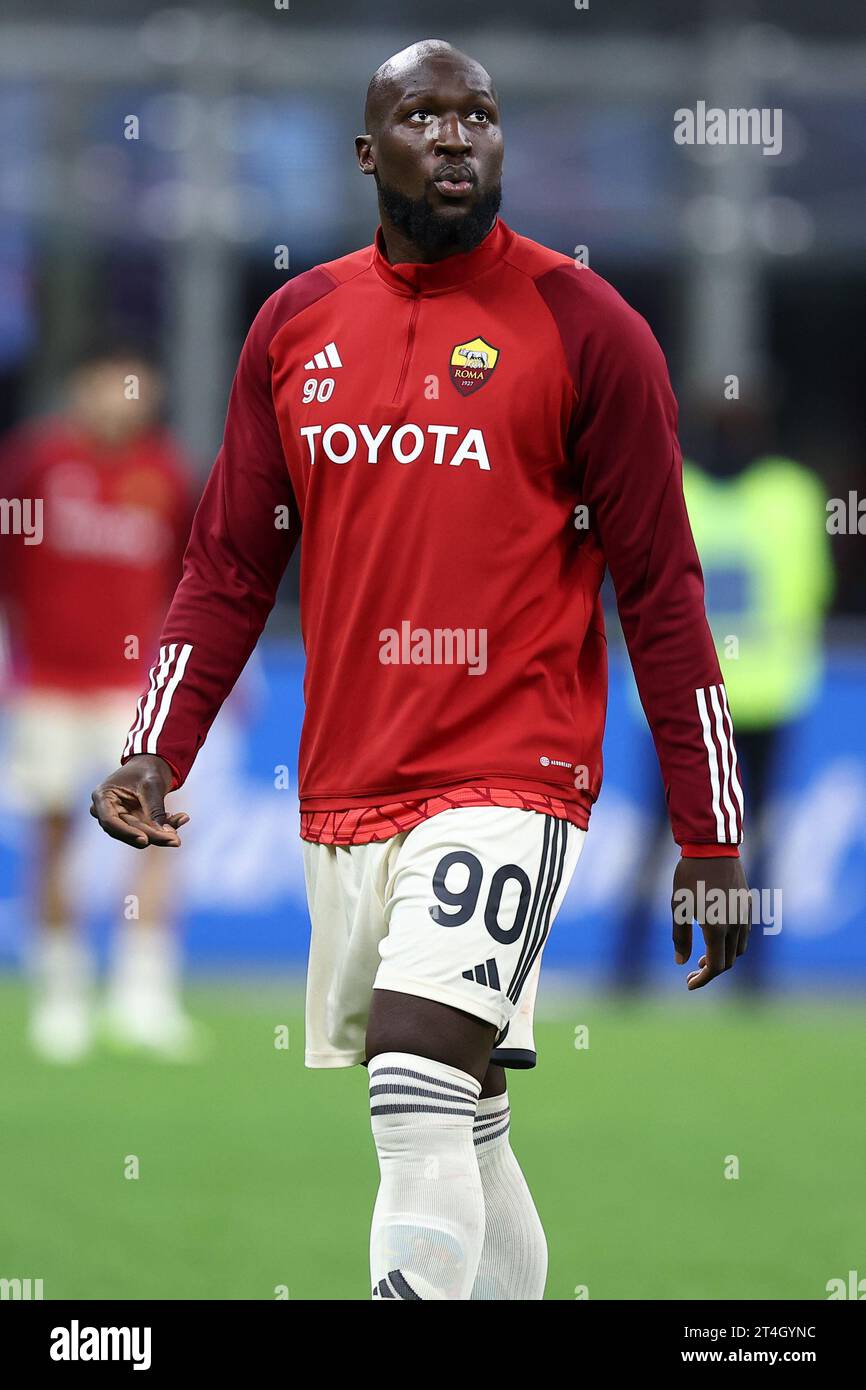 Romelu Lukaku of As Roma during warm up before the Serie A match ...