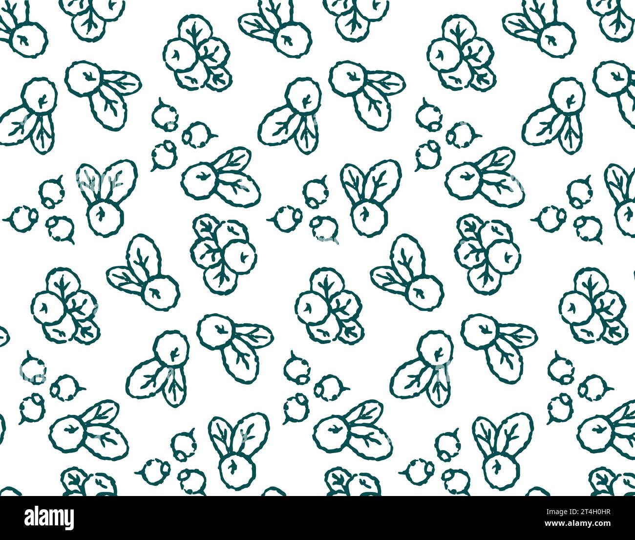 Berry line doodle pattern, on a transparent background, seamless vector ...