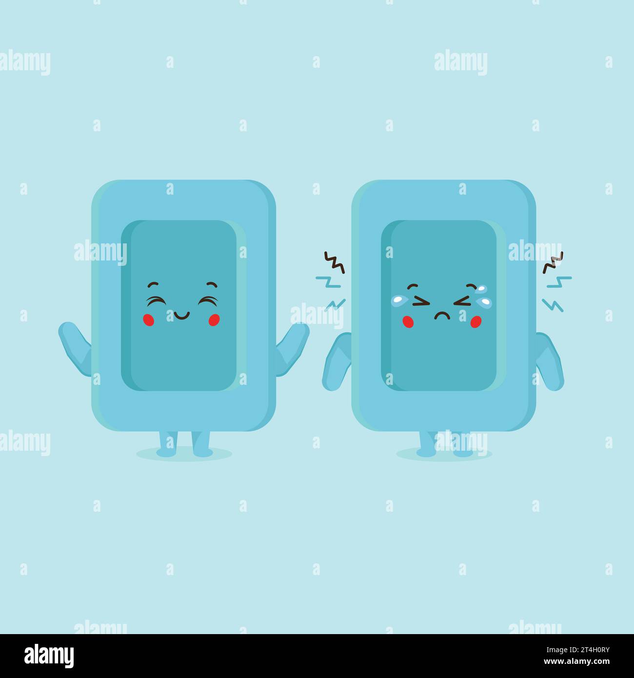 Cute soap character smiling and sad Royalty Free Vector Stock Vector ...