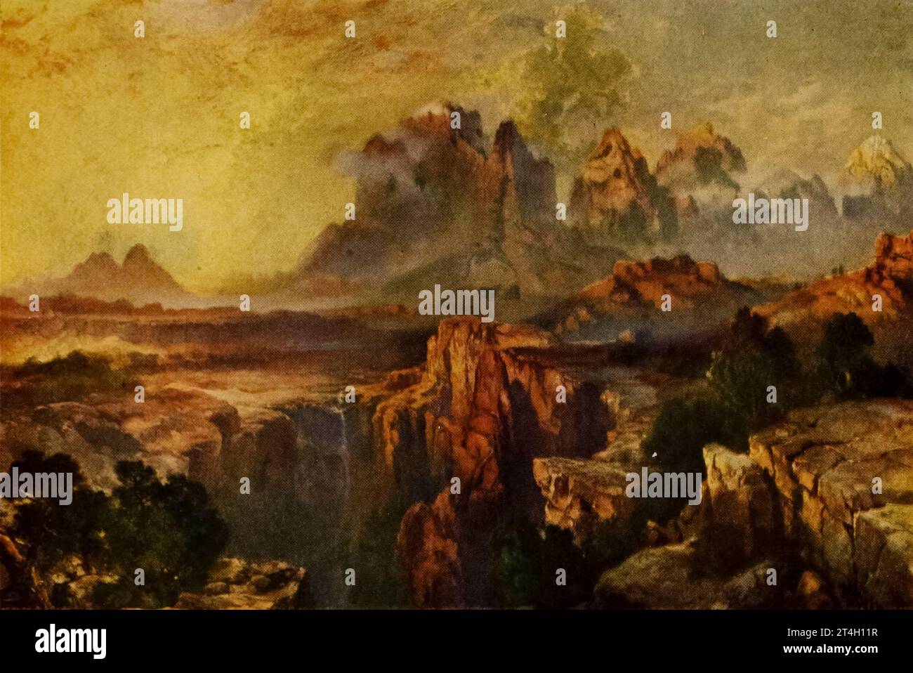 ROCK TOWERS OF THE RIO VIRGIN, GRAND CANYON From the Original Painting ...