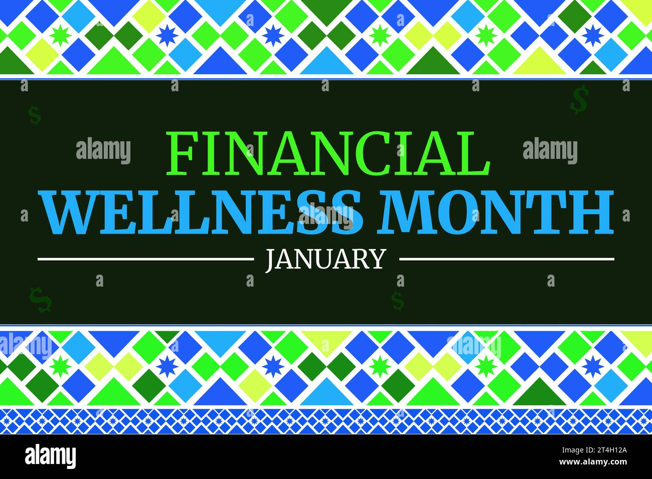 Financial Wellness Month colorful wallpaper with shapes and typography ...
