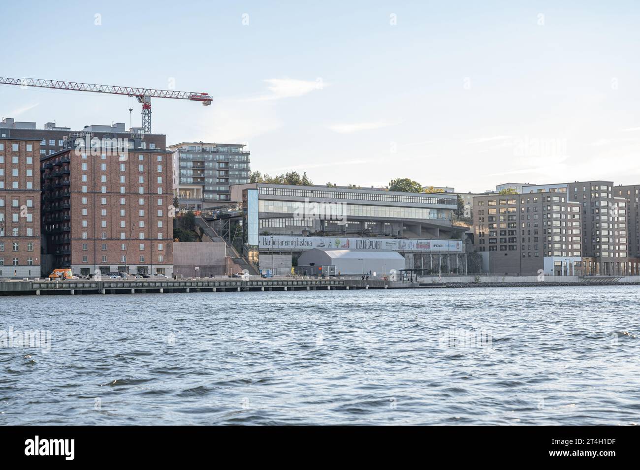 Modern apartment buildings at the Stockholm waterfront in the district ...