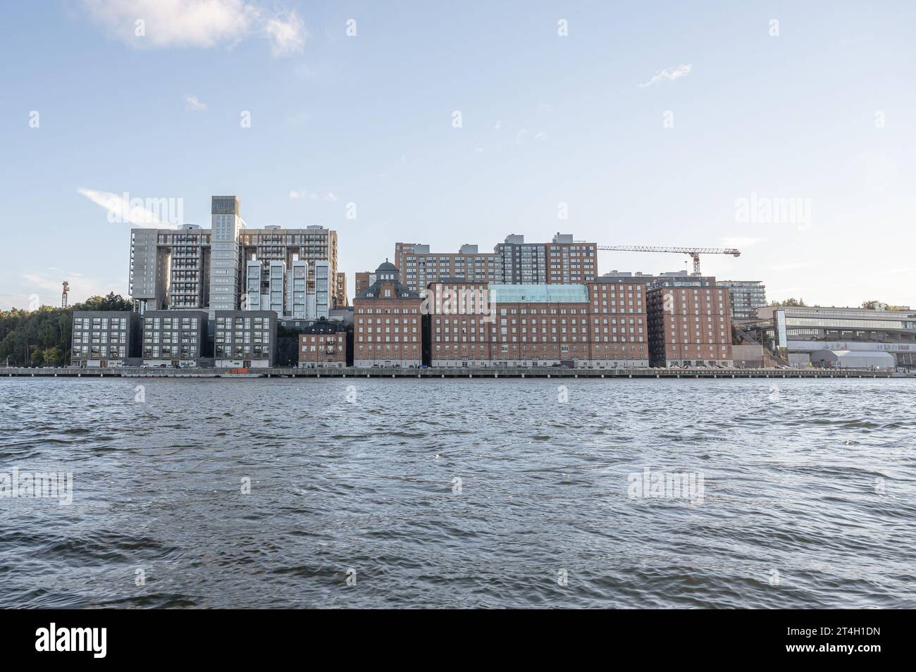 Modern apartment buildings at the Stockholm waterfront in the district ...