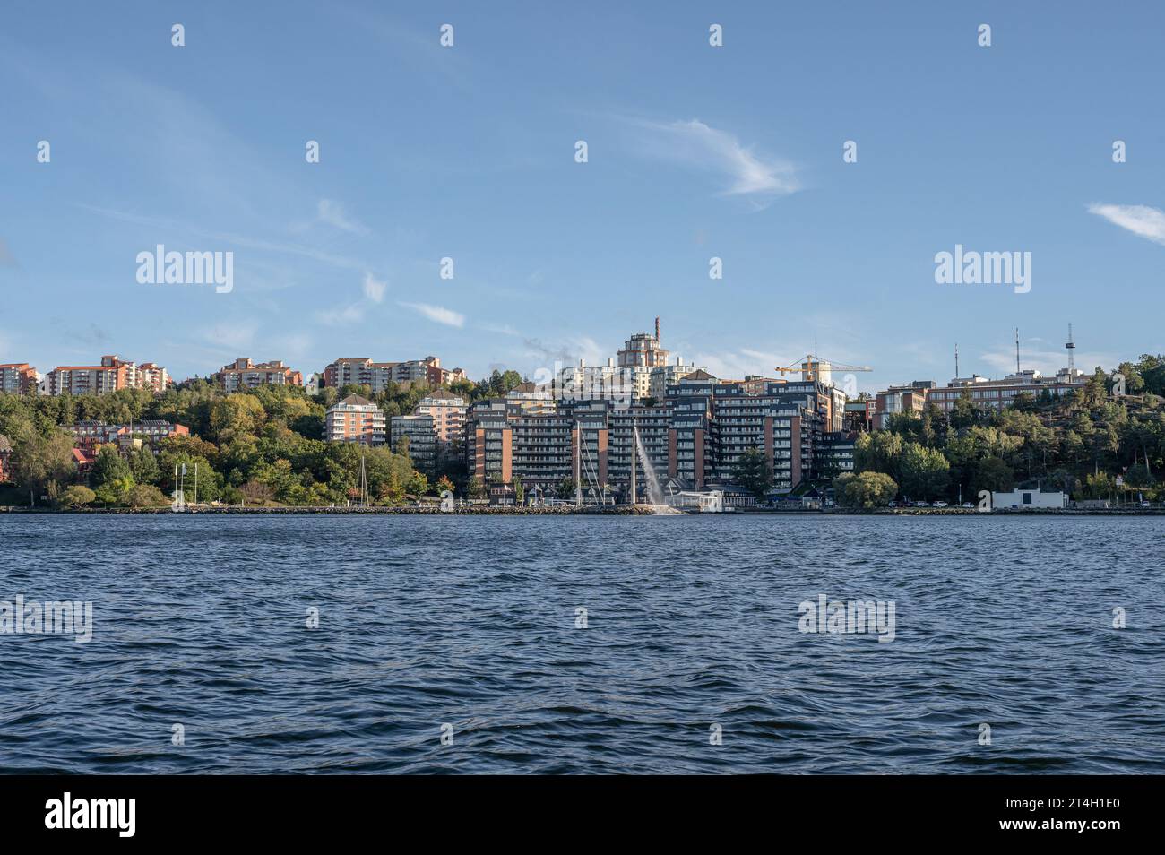 Modern apartment buildings at the Stockholm waterfront in the district ...