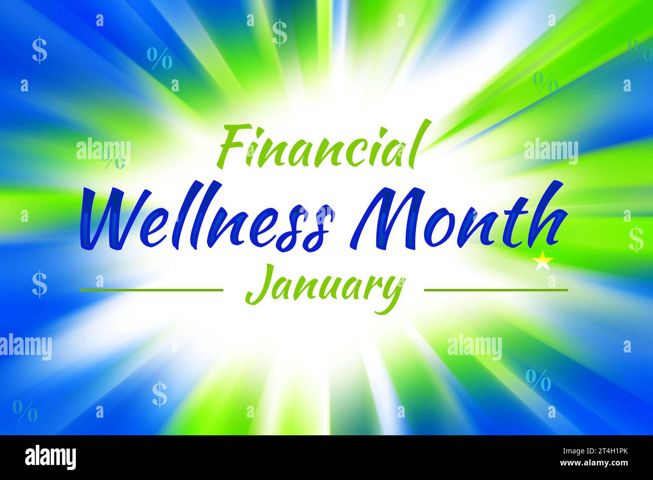 January is observed as Financial wellness month, background with ...