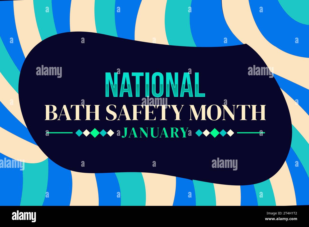 National Bath Safety Month wallpaper with blue water shapes and ...
