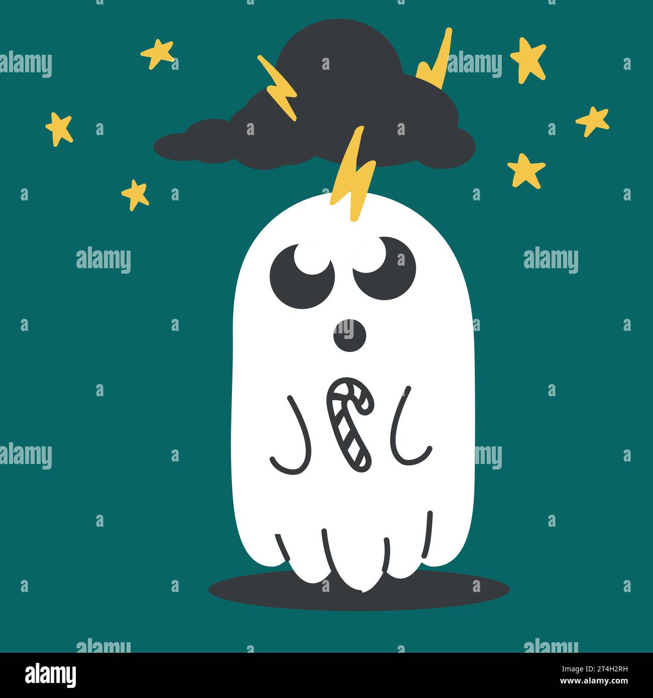 Ghost. Flying phantom. Cute character, cute cartoon character. Holiday ...