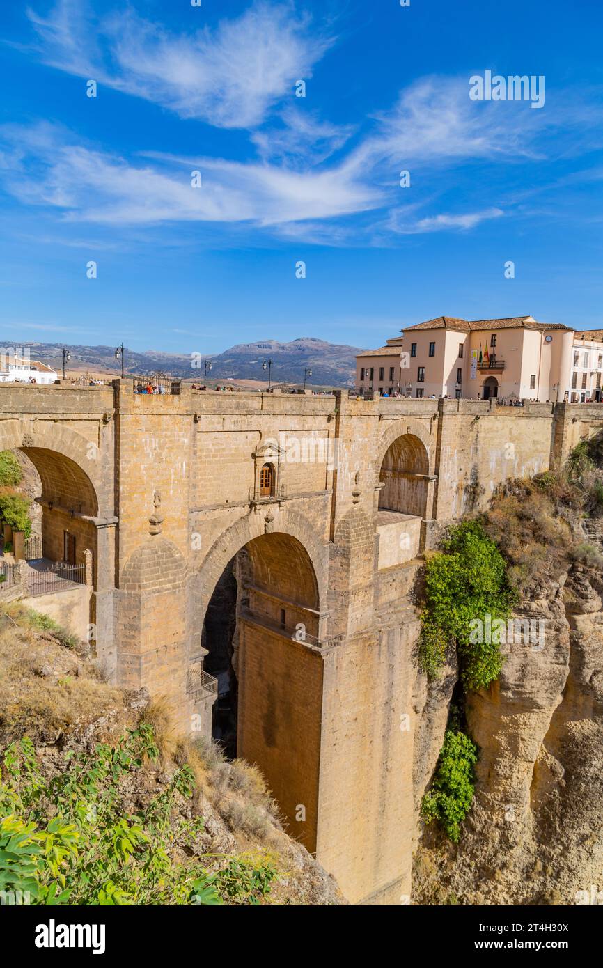 Ronda, Andalusia, Spain - October 7, 2023: Famous new Roman Bridge ...