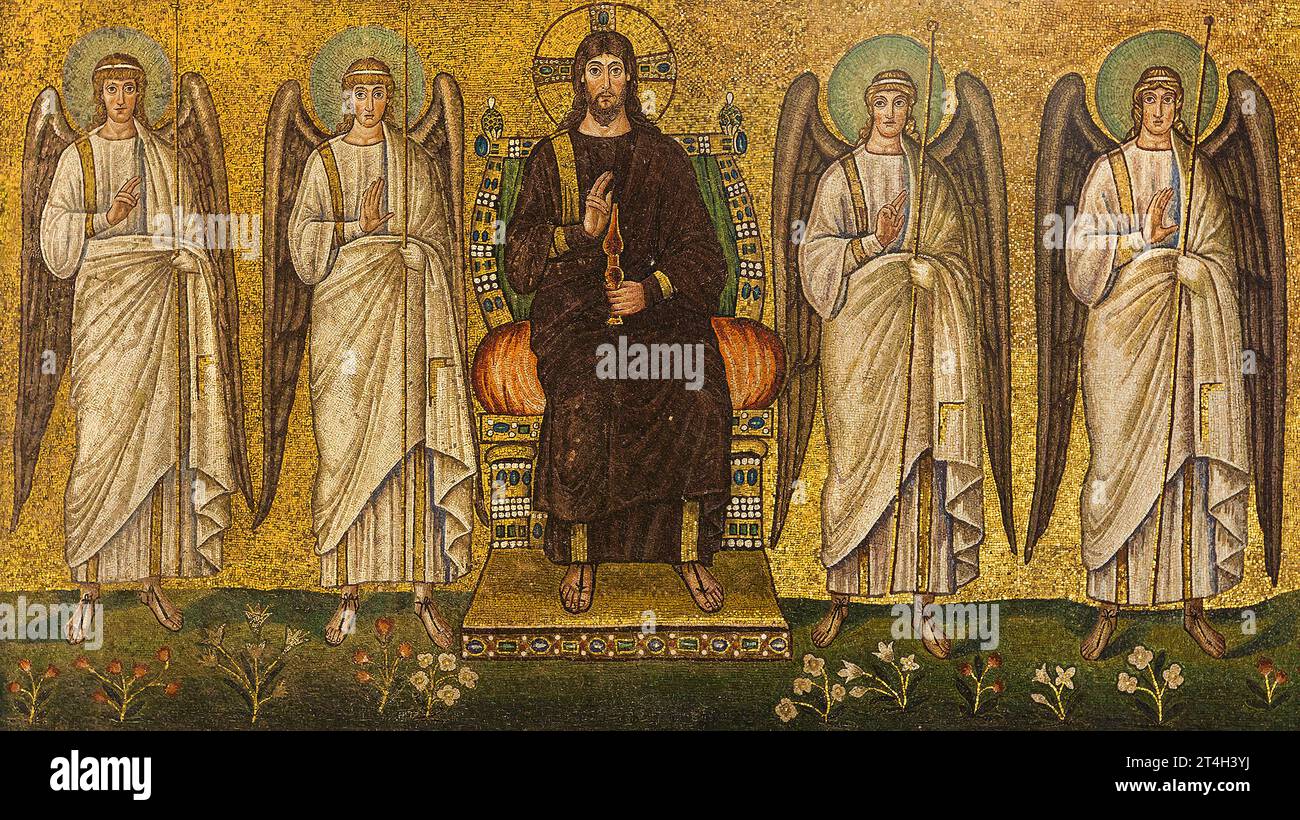 Christ Enthroned Flanked By Angels