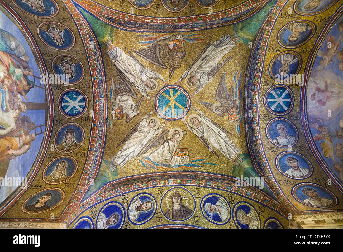 Ceiling Mosaic of Archbishop Chapel in Ravenna, Emilia-Romagna, Italy ...