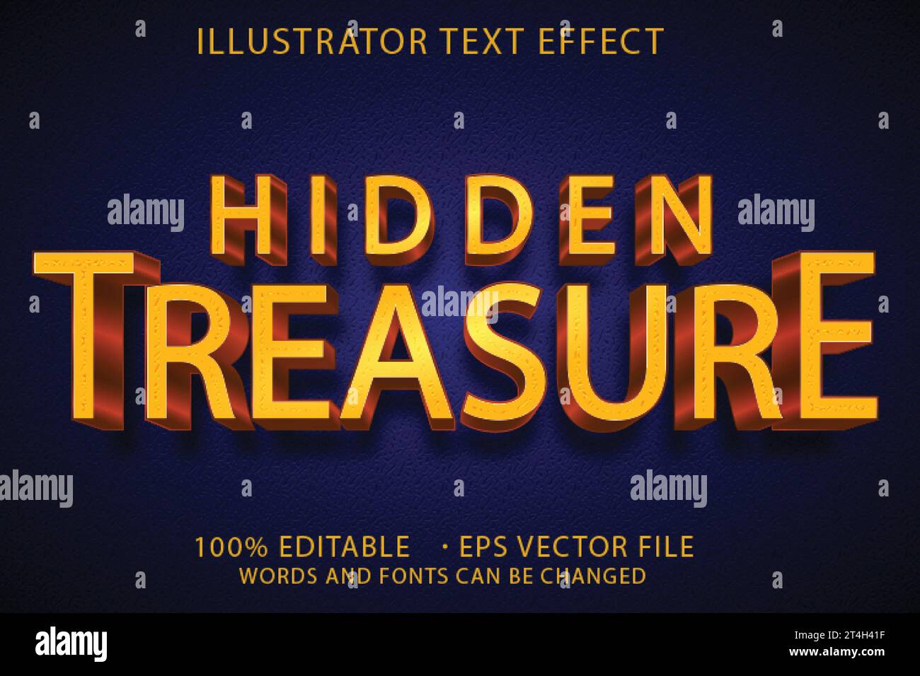 Hidden treasure 3d -editable text effect Vector Image Stock Vector ...