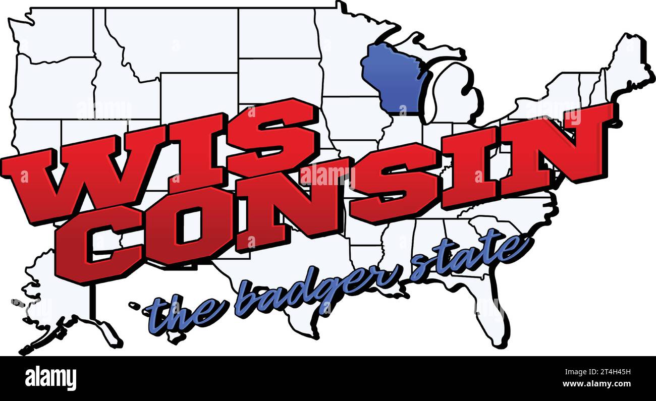 Political map wisconsin Stock Vector Images - Alamy