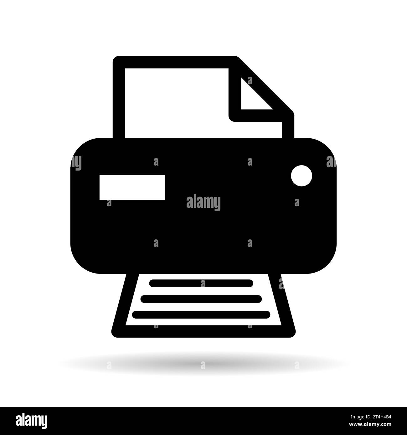Printer document web shadow icon, printout machine technology flat sign ...