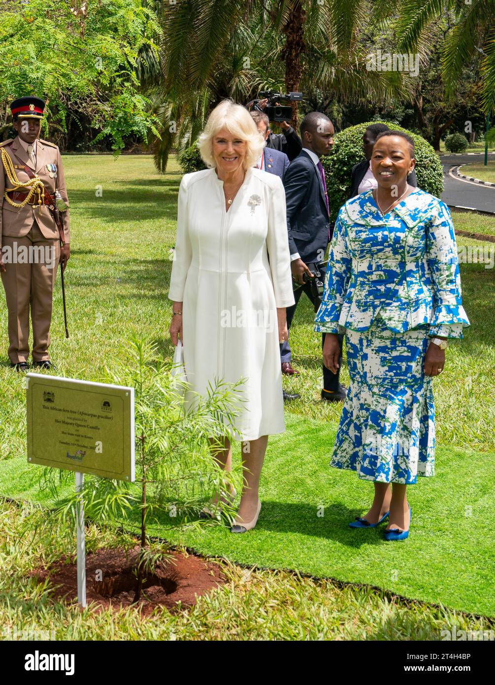 Queen Camilla the First Lady of Kenya Rachel Ruto at the State House in ...