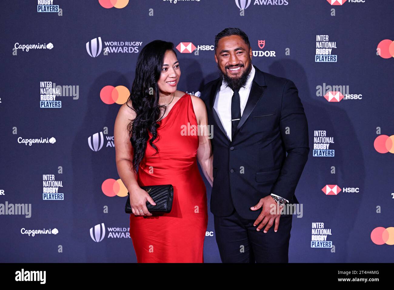Bundee Aki and his wife Kayla Aki during the World Rugby Awards at ...