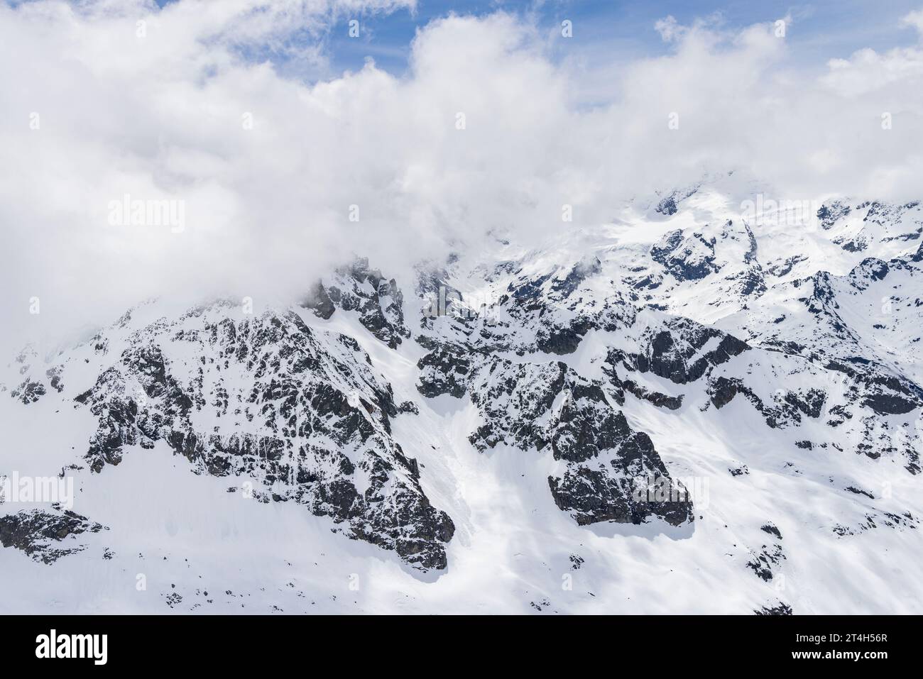 Snow landscape Mount Titlis at 3020 meters altitude in Engelberg ...